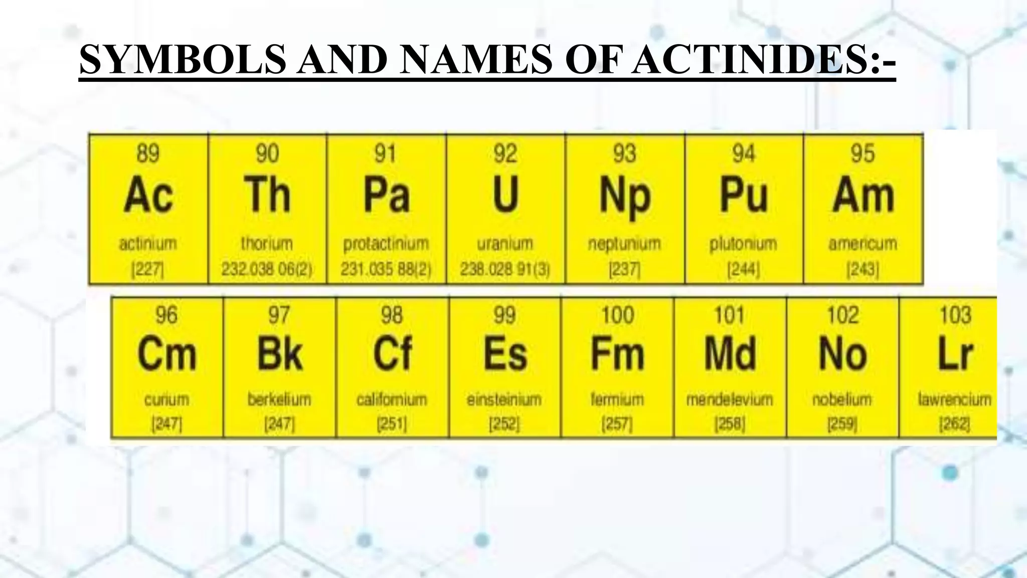 Chemistry of actinides | PPTX