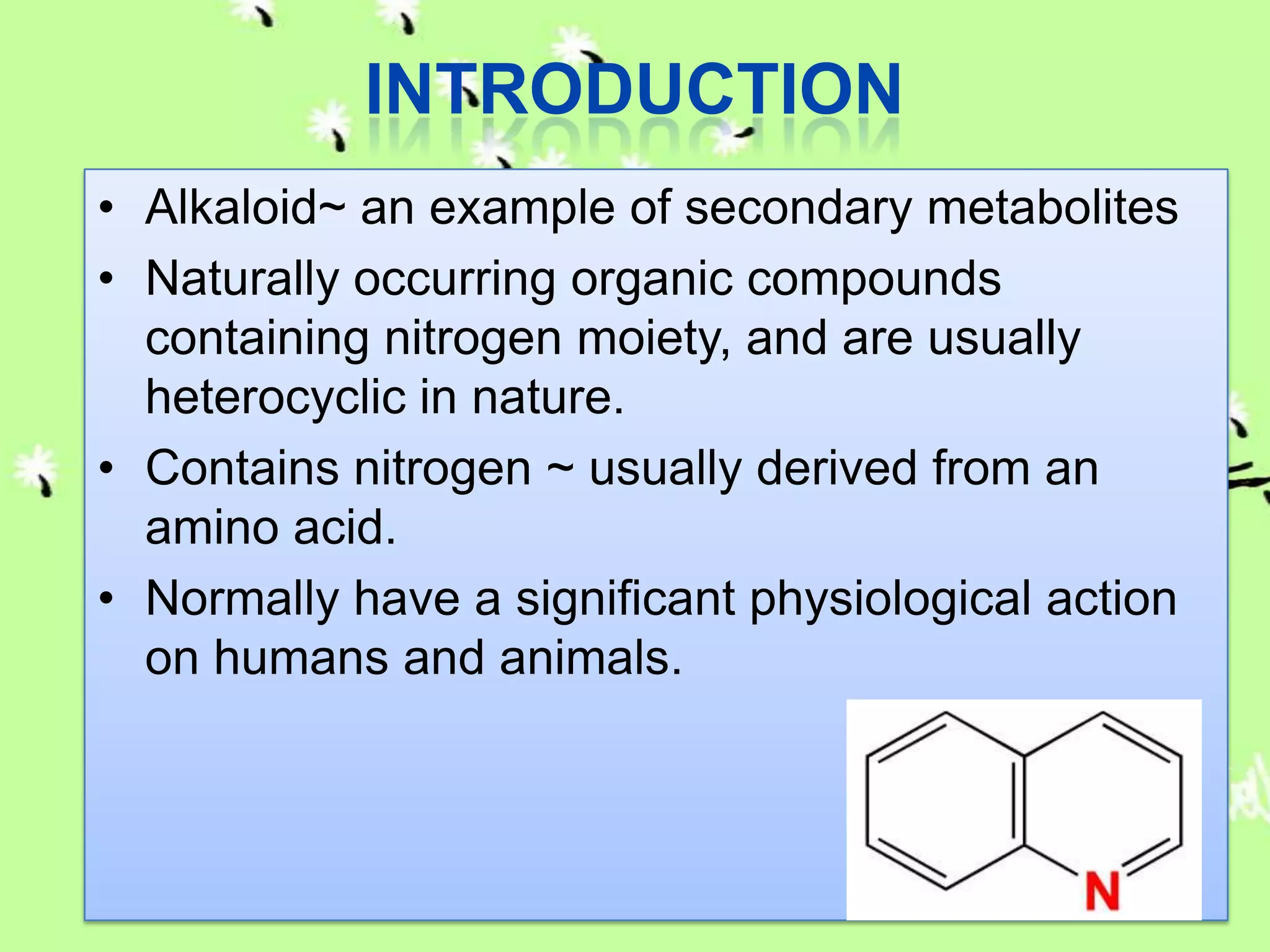 Chemistry of alkaloid | PPTX