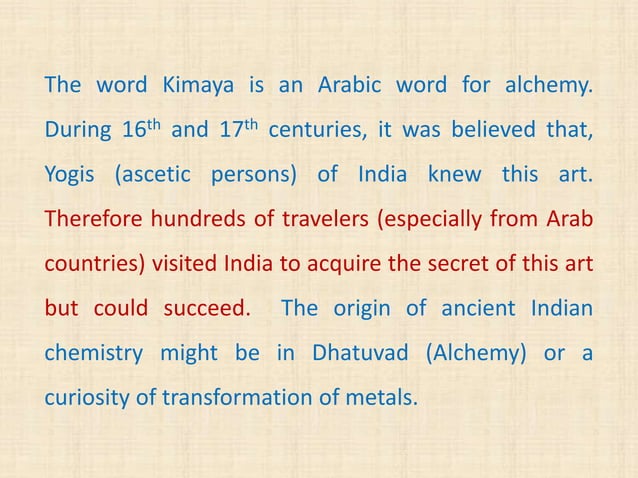 Chemistry of ancient india | PPTX