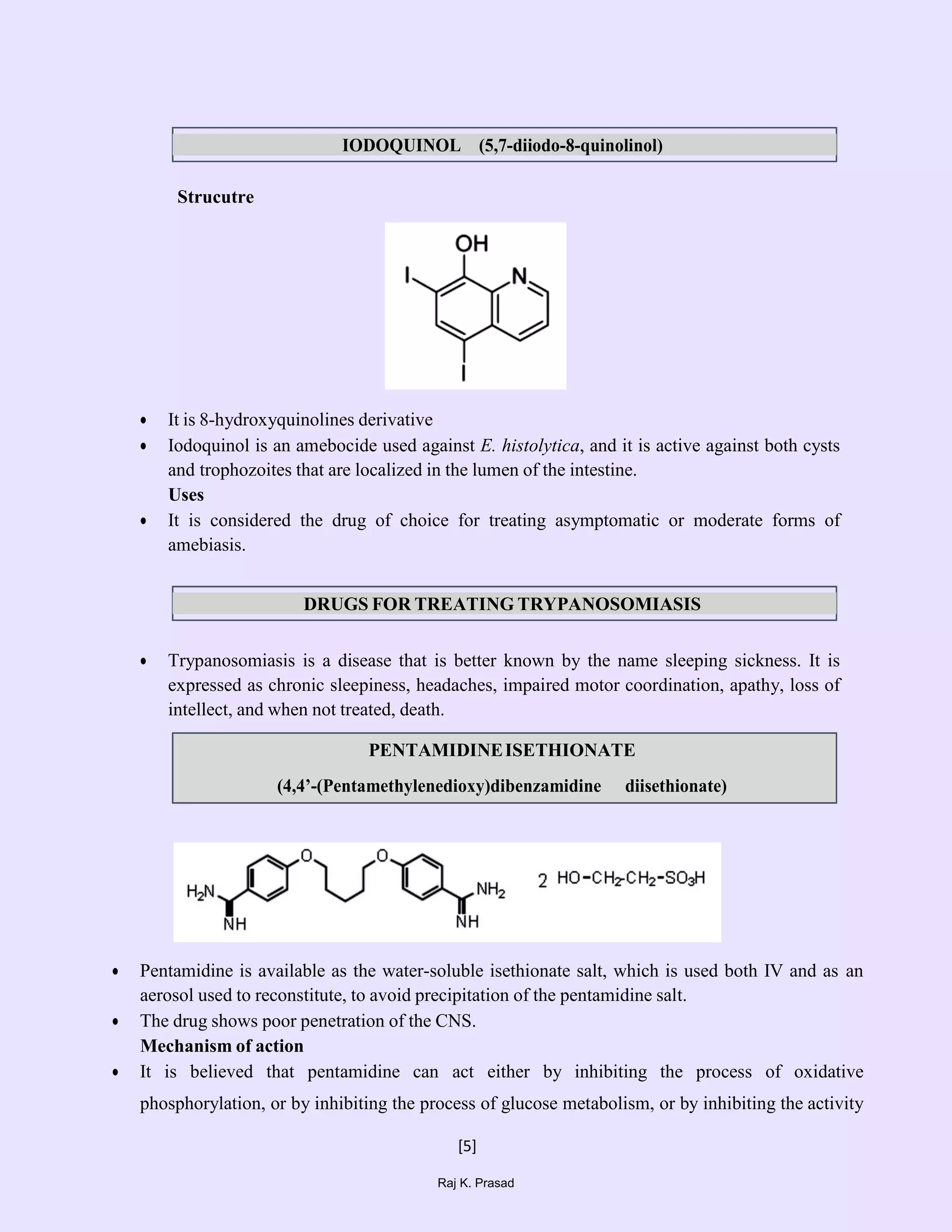 Chemistry of anti protozoal drugs.pdf