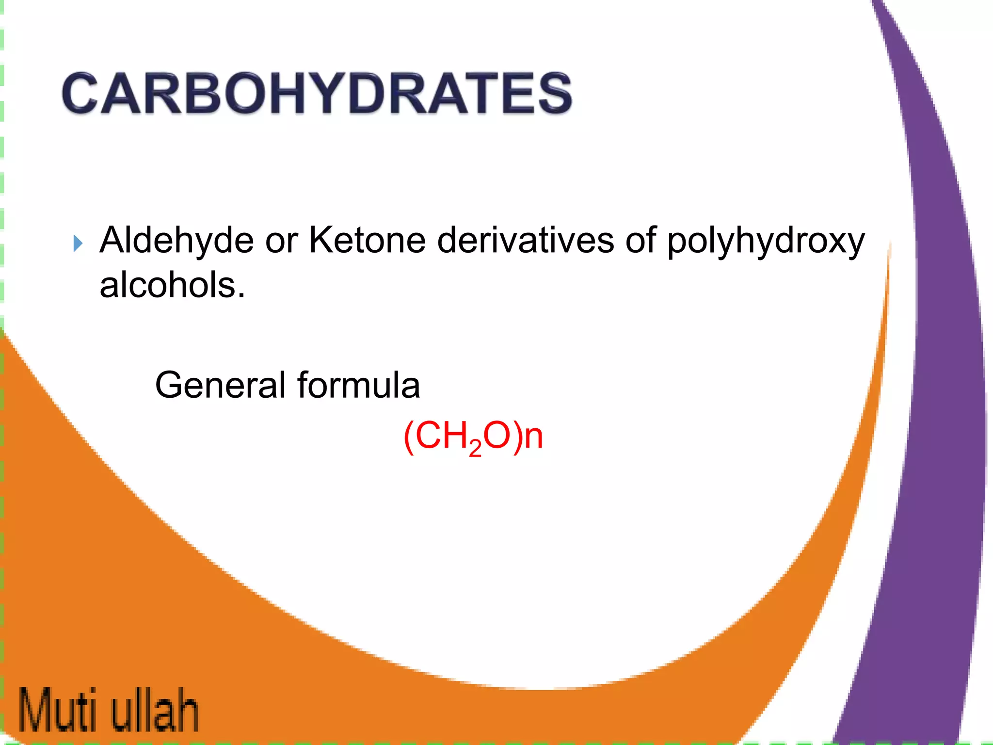 Chemistry of carbohydrates and their structure | PPTX