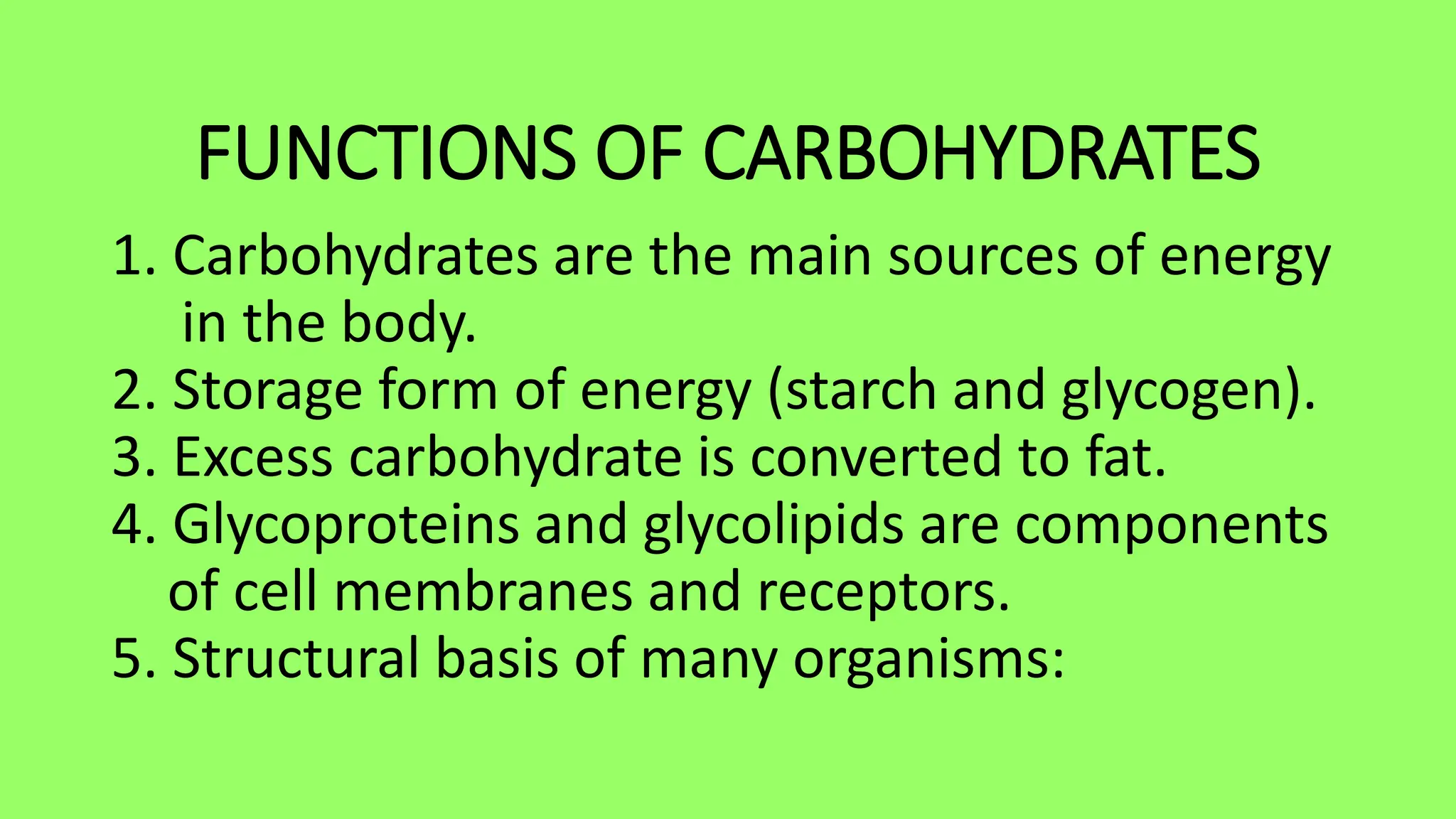 Chemistry of Carbohydrates Included in the presentation are the ...