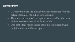 Chemistry of carbohydrates - General introduction and classification | PDF