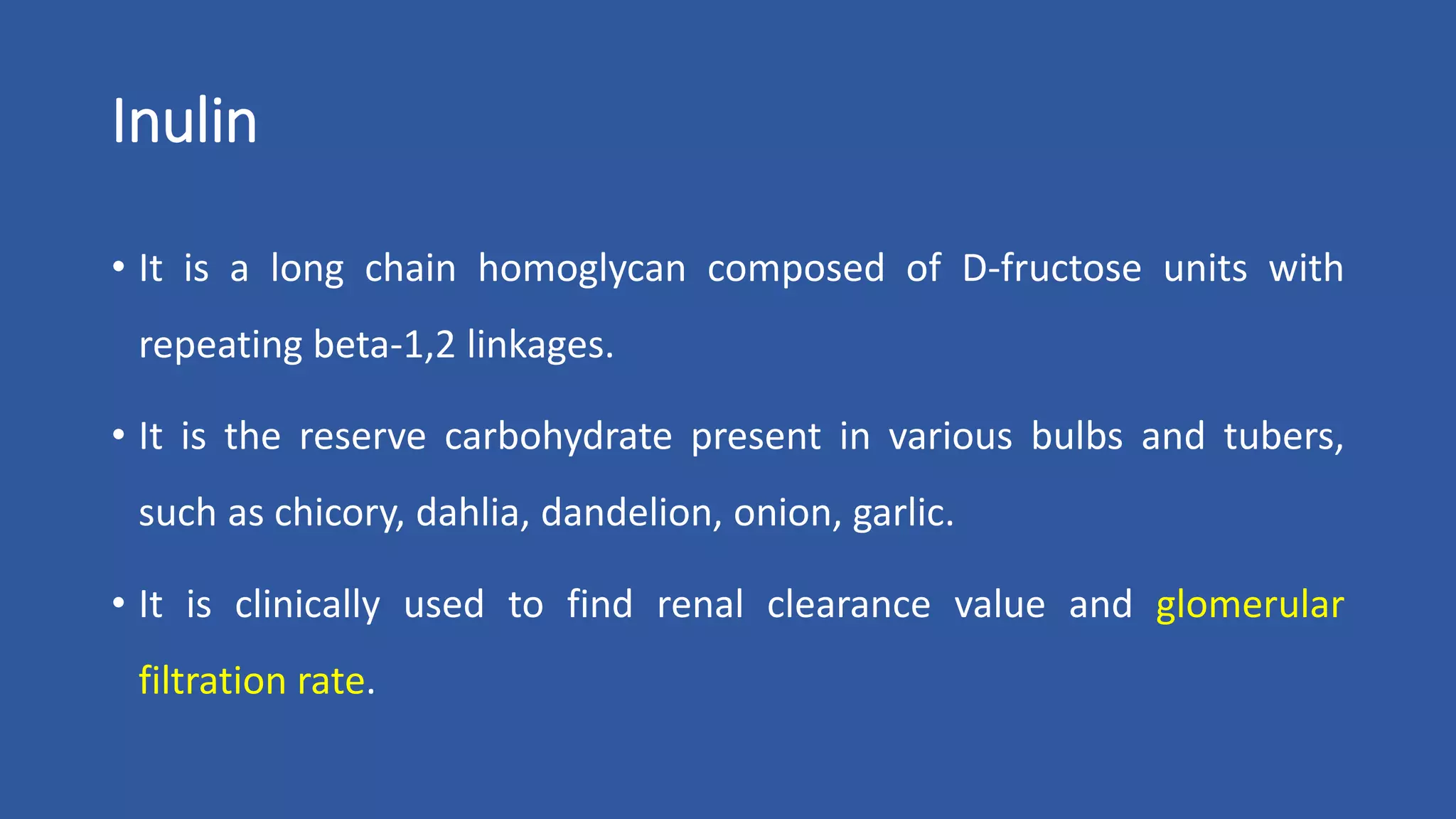 Chemistry of carbohydrates polysaccharides part -3 homoglycans | PPTX