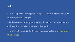 Chemistry of carbohydrates polysaccharides part -3 homoglycans | PPTX