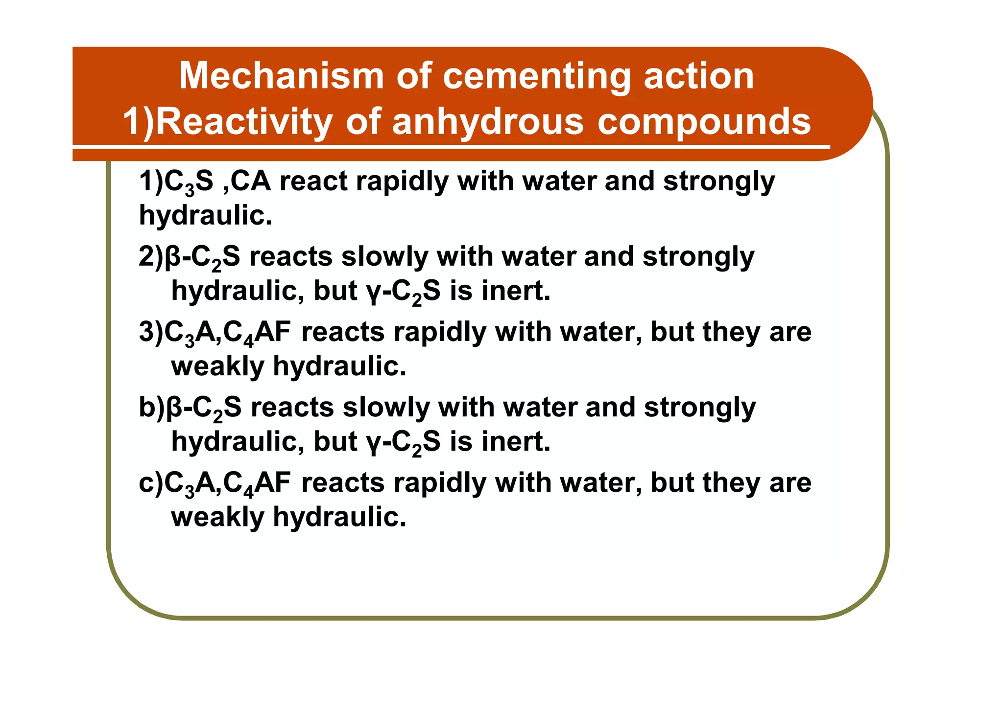 Chemistry of cement | PDF