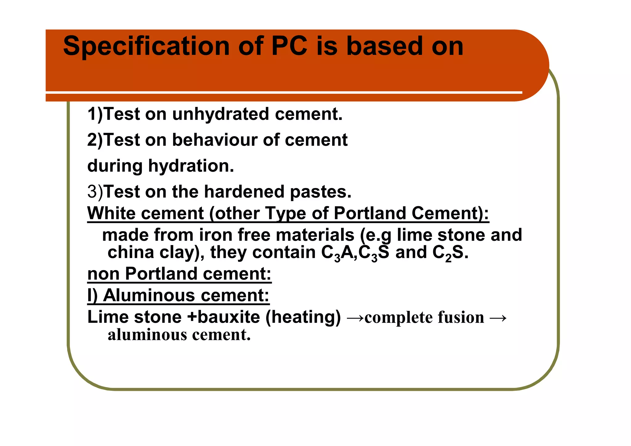 Chemistry of cement | PDF