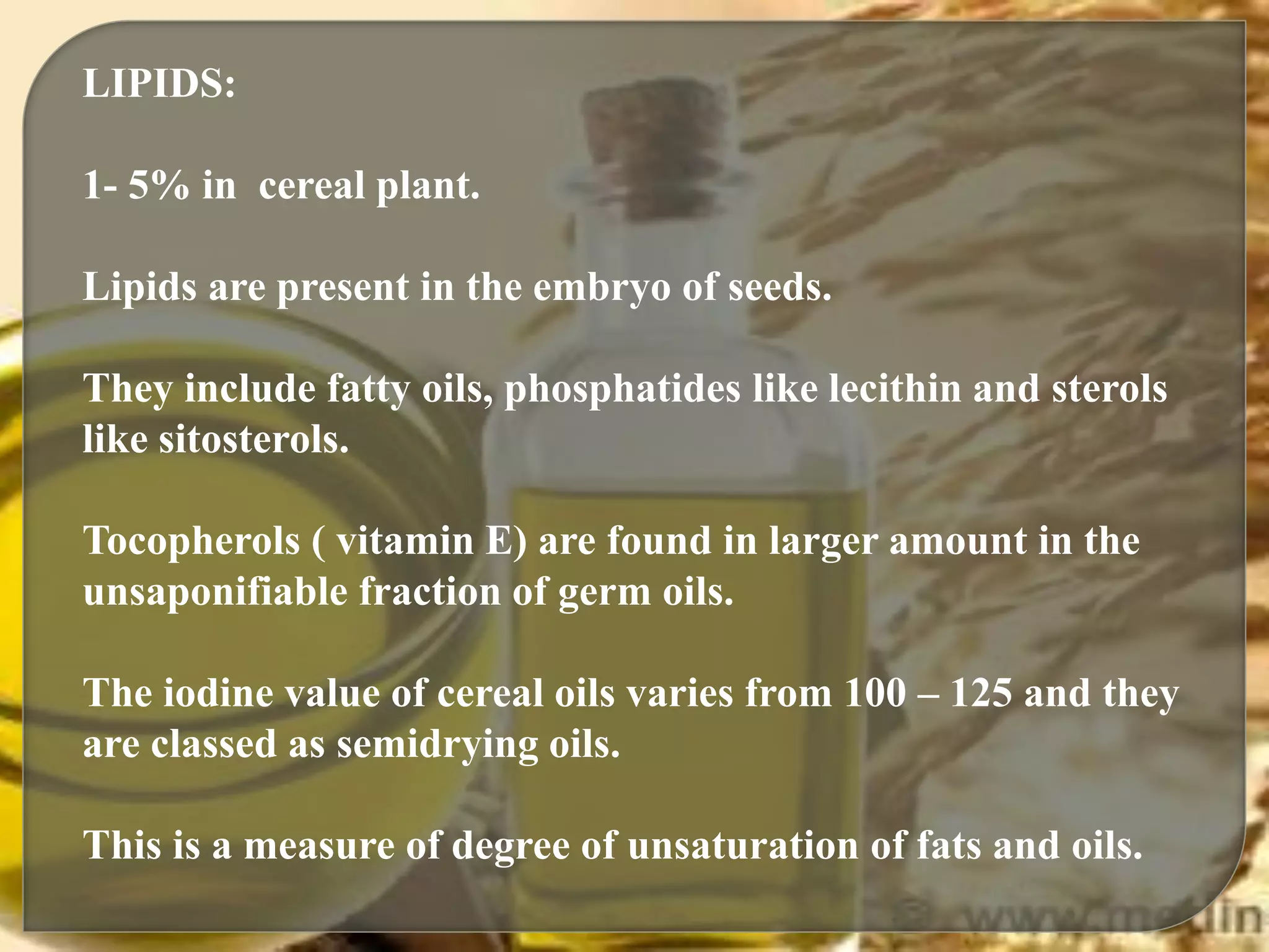 Chemistry of cereals | PPTX