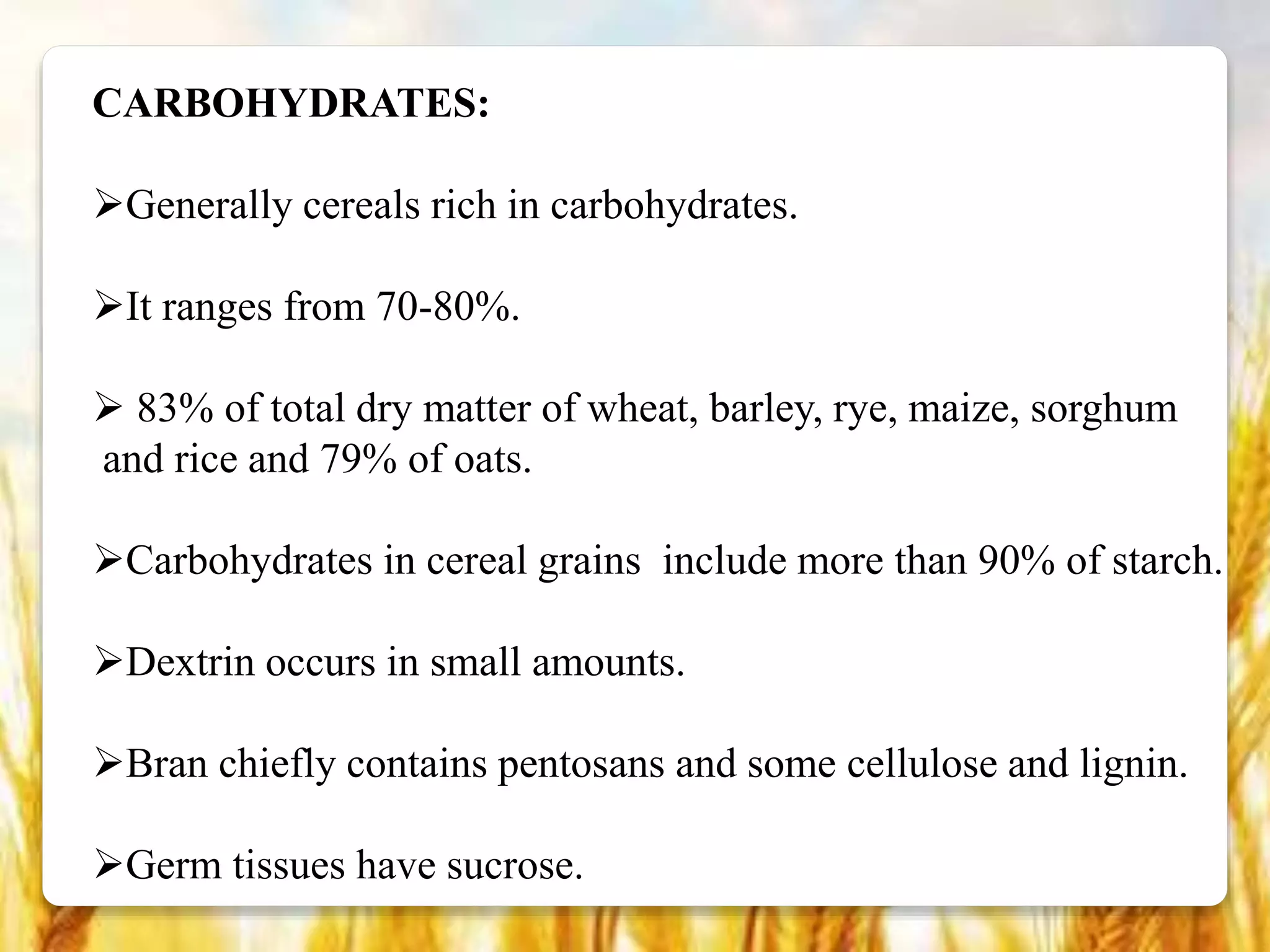 Chemistry of cereals | PPTX