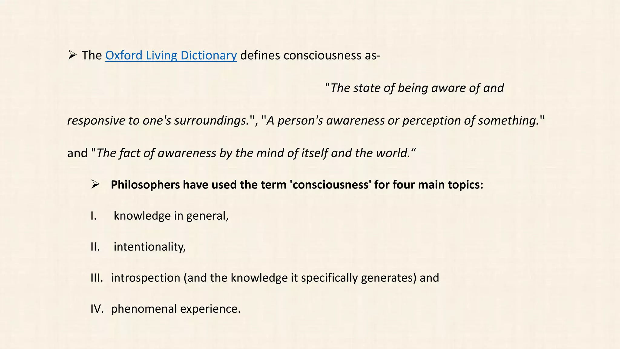 Chemistry of consciousness | PPTX