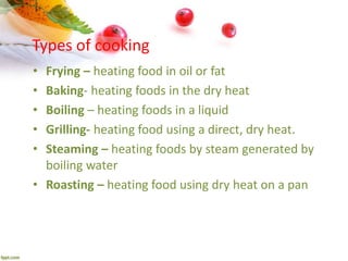 Chemistry of cooking a brief view | PPTX