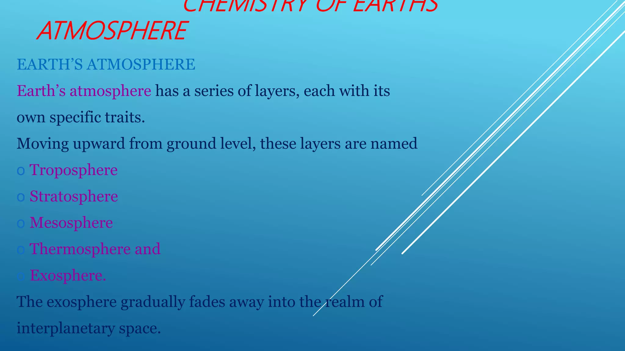 Chemistry of earths atmosphere | PPT