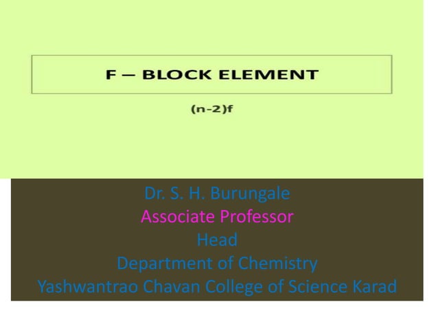 Chemistry of f block elements | PPTX
