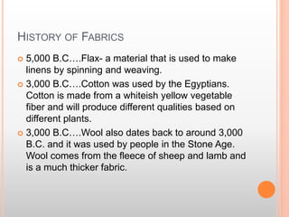 Chemistry of fabrics | PPTX