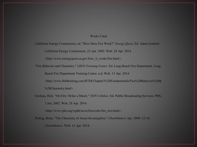 Chemistry of Fire and Arson Investigation | PPTX