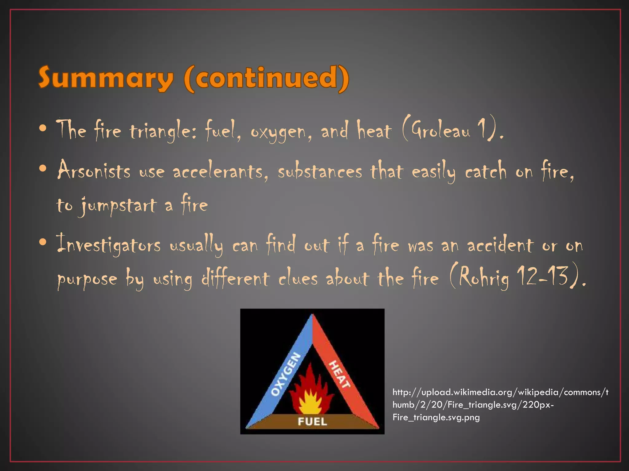 Chemistry of fire and arson investigation | PPTX