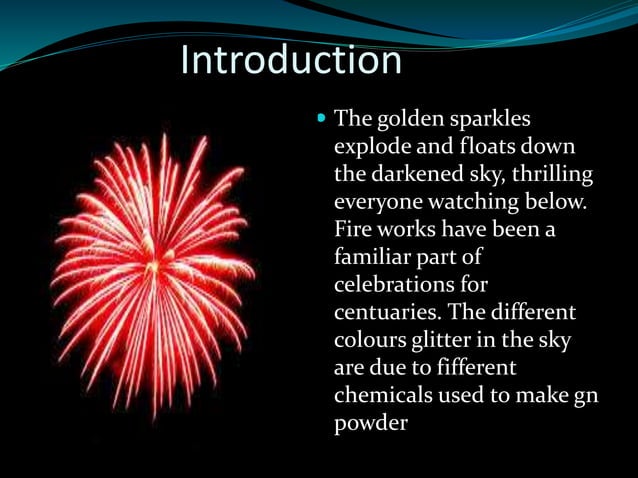 Chemistry of fire works! | PPT