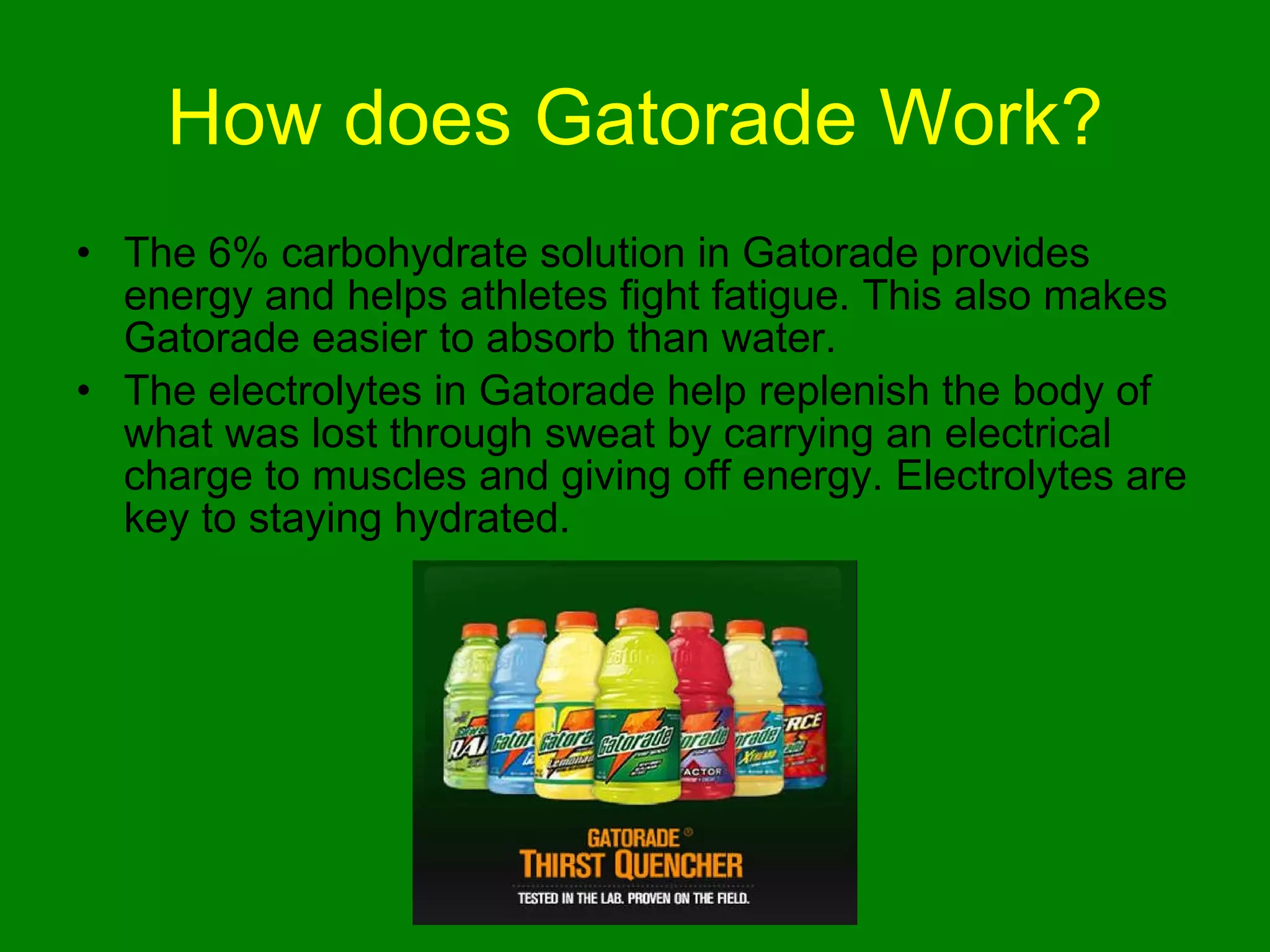 Chemistry of gatorade!!! drew joe randy | PPT | Chemistry | Science