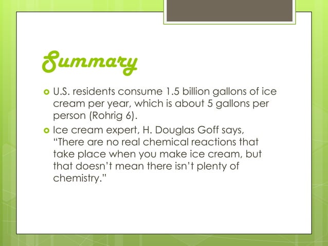 Chemistry of Ice Cream | PPT
