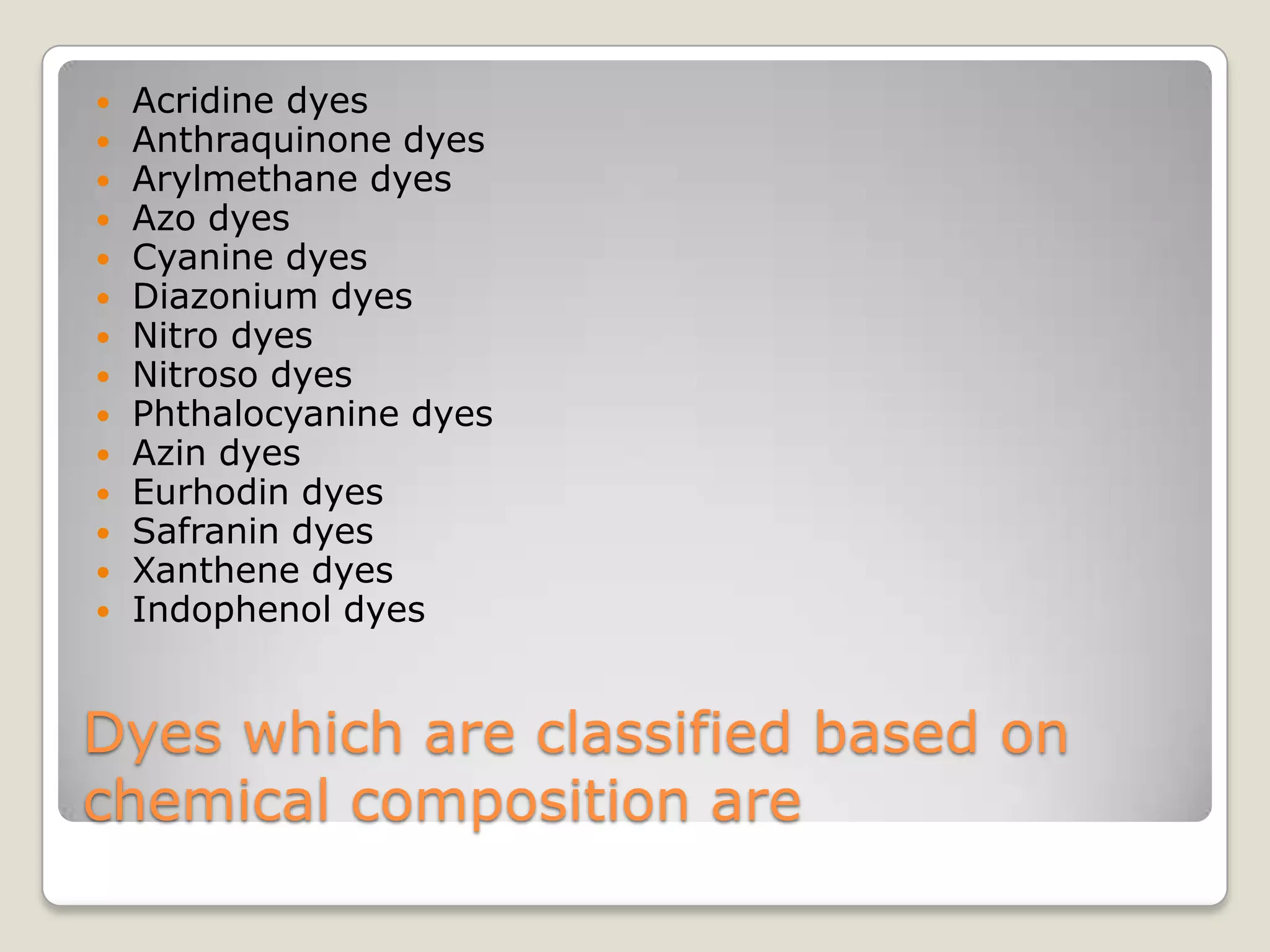 Chemistry of inks, dyes and pigments | PPTX