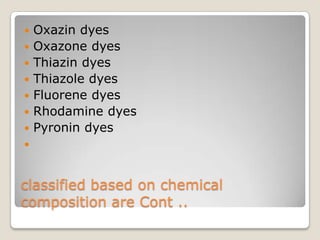 Chemistry of inks, dyes and pigments | PPTX