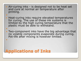 Chemistry of inks, dyes and pigments | PPTX