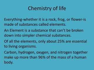 Chemistry of life | PPTX