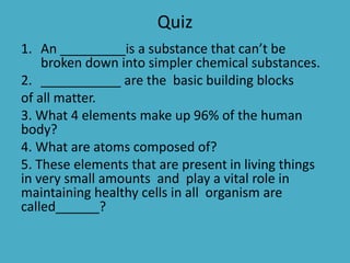 Chemistry of life | PPT