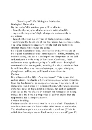 Chemistry of Life Biological MoleculesBiological Molecules.docx