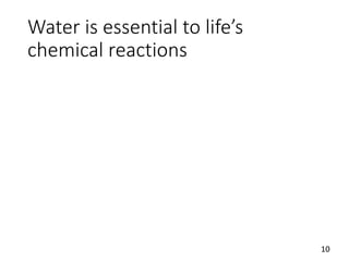 Chemistry of life Water and pH | PPT