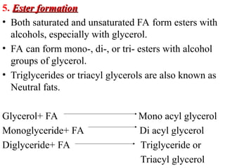 Chemistry of lipids on human body for bsc nursing | PPT