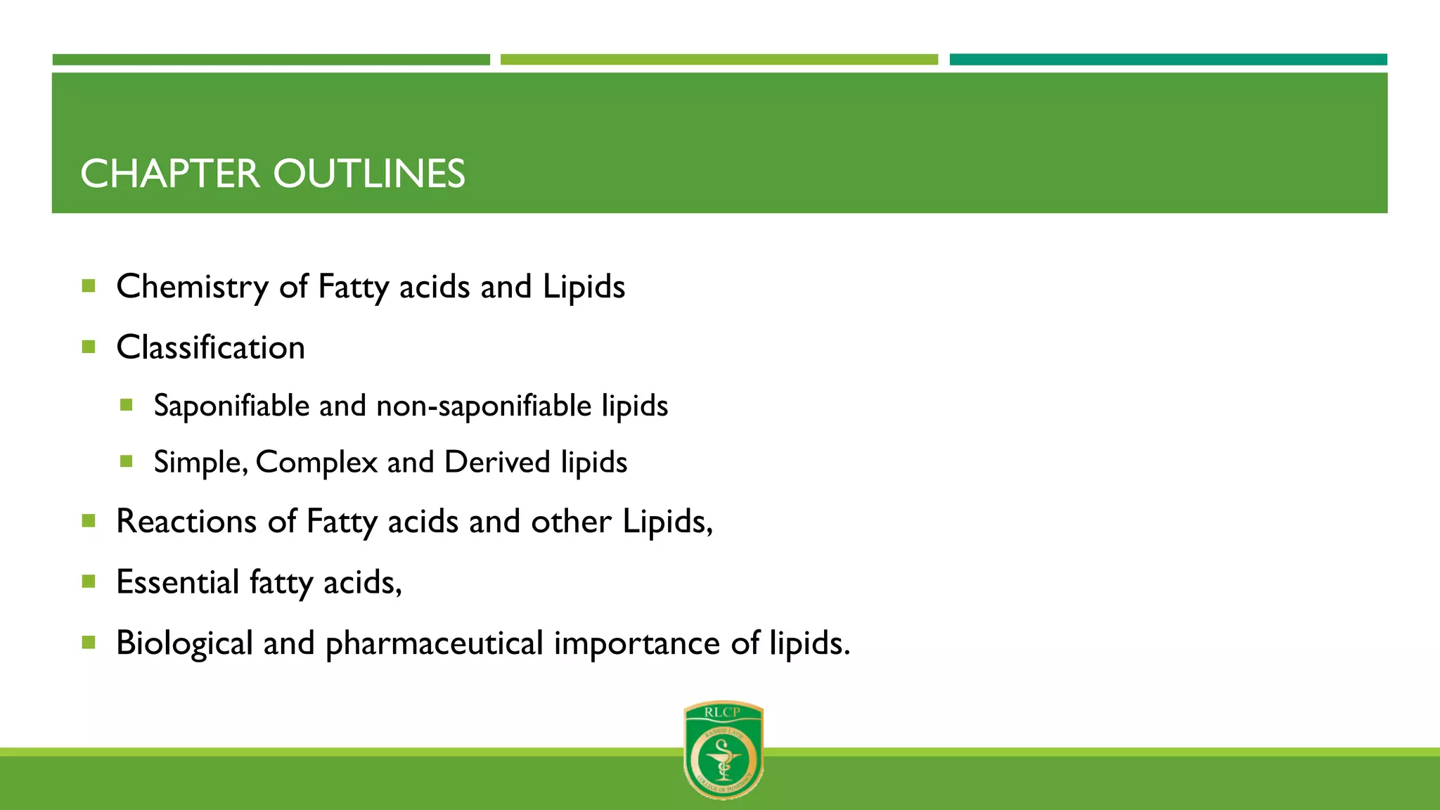 Chemistry of lipids ii | PDF