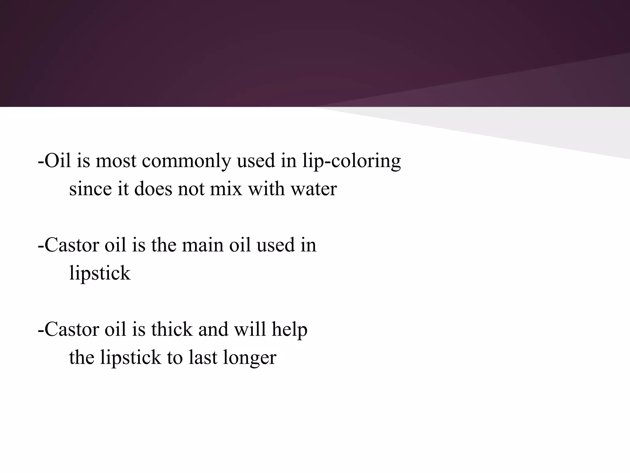 Chemistry of lipstick | PPT