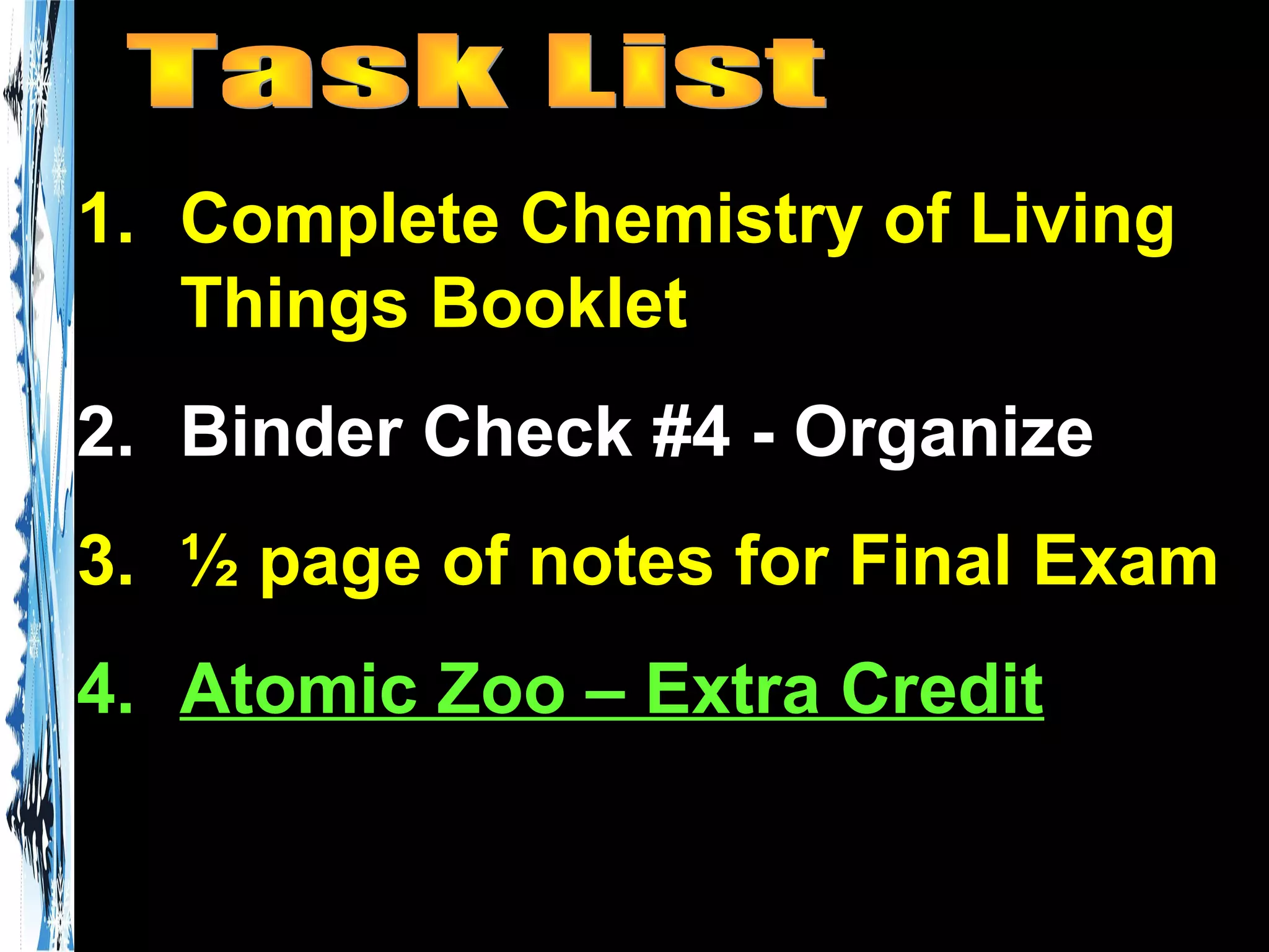 Chemistry of living things booklet+ atomic zoo | PPT | Chemistry | Science