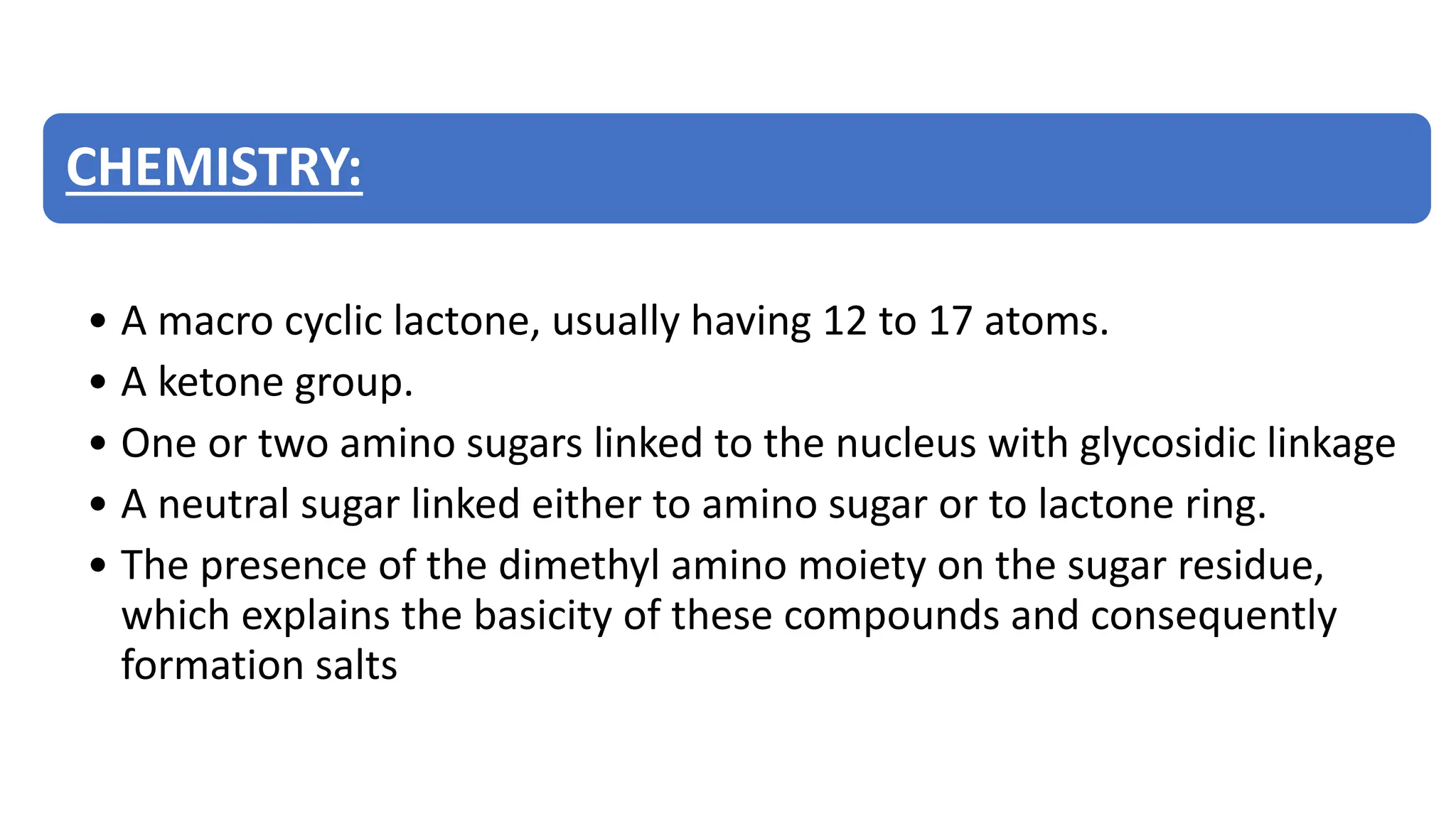 Chemistry of macrolide antibiotics M Pharm Pharmaceutical Chemistry .pptx