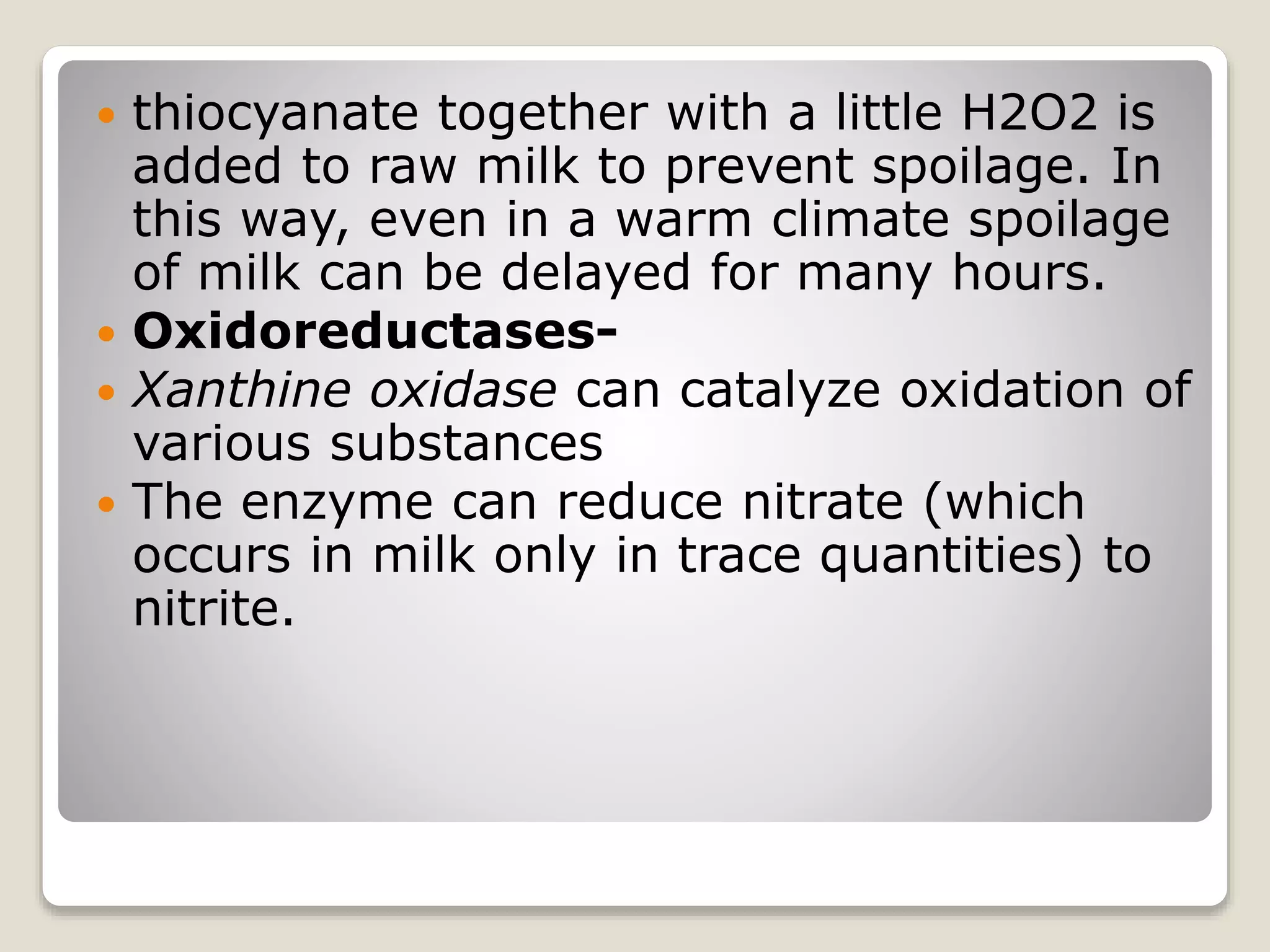 Chemistry of milk enzymes | PPTX