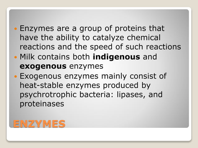 Chemistry of milk enzymes | PPTX | Chemistry | Science
