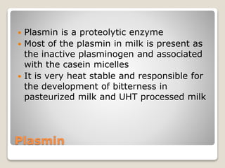 Chemistry of milk enzymes | PPTX