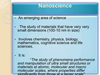 Chemistry of nanomaterials introduction | PPTX