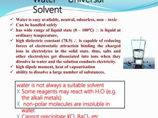 Chemistry of non aqueous solvents part-1 | PPTX