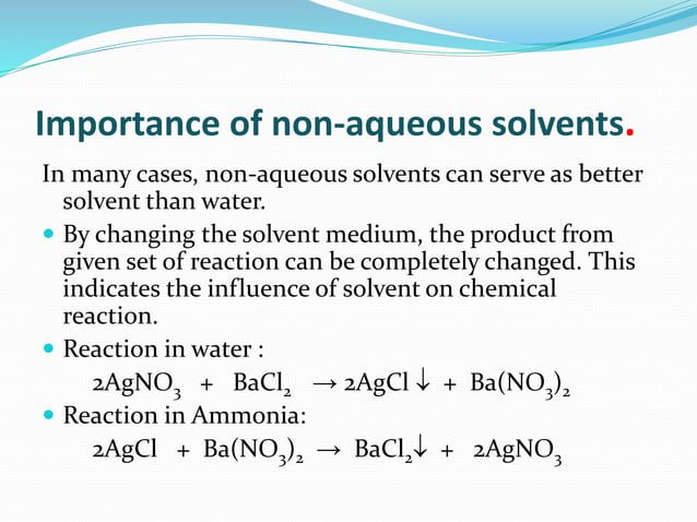 Chemistry of non aqueous solvents part-1 | PPTX