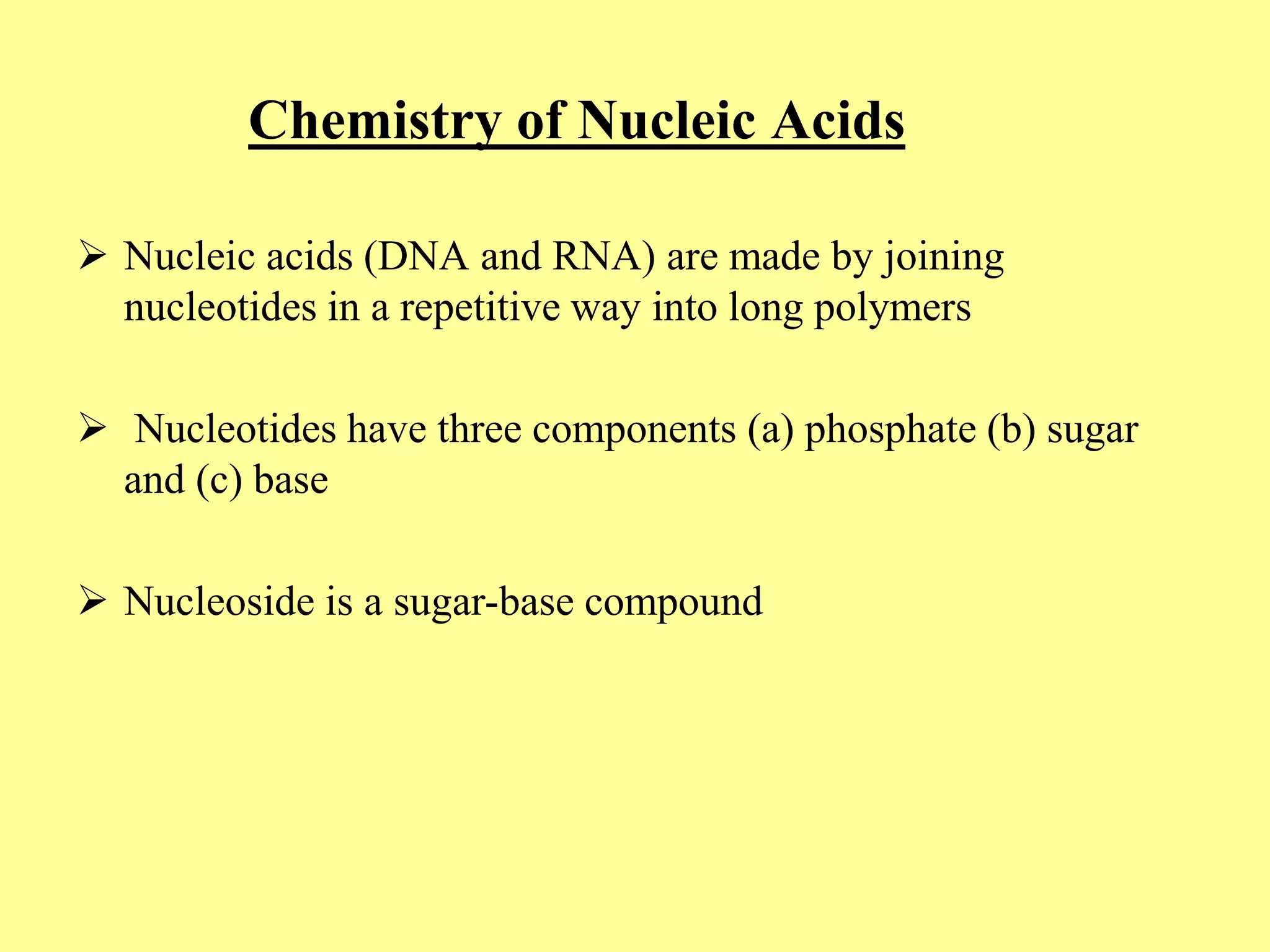 Chemistry of Nucleic Acids.ppt | Chemistry | Science