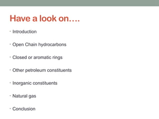 CHEMISTRY OF PETROLEUM- Economic geology | PPTX