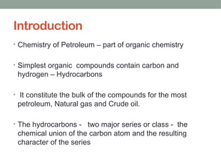 CHEMISTRY OF PETROLEUM- Economic geology | PPTX