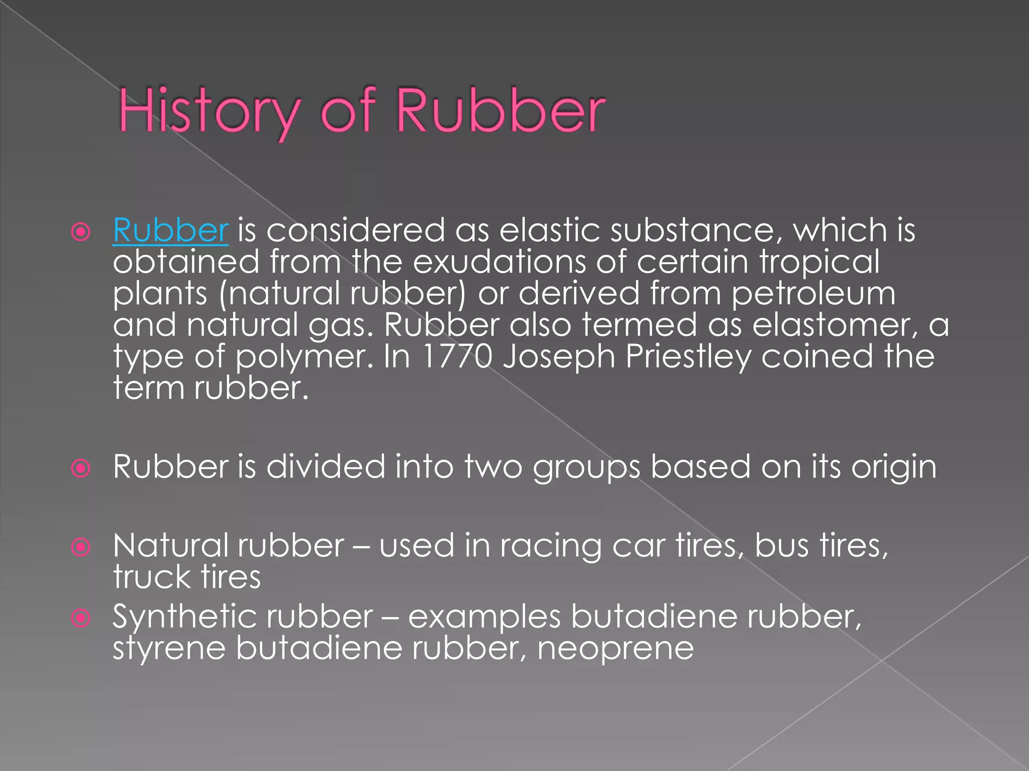 Chemistry of plastics, rubber and resins | PPTX