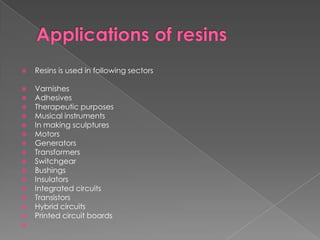 Chemistry of plastics, rubber and resins | PPTX