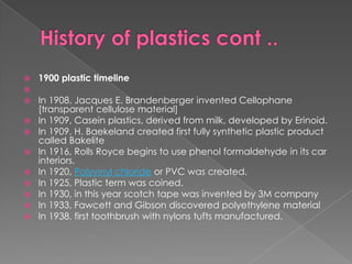 Chemistry of plastics, rubber and resins | PPTX