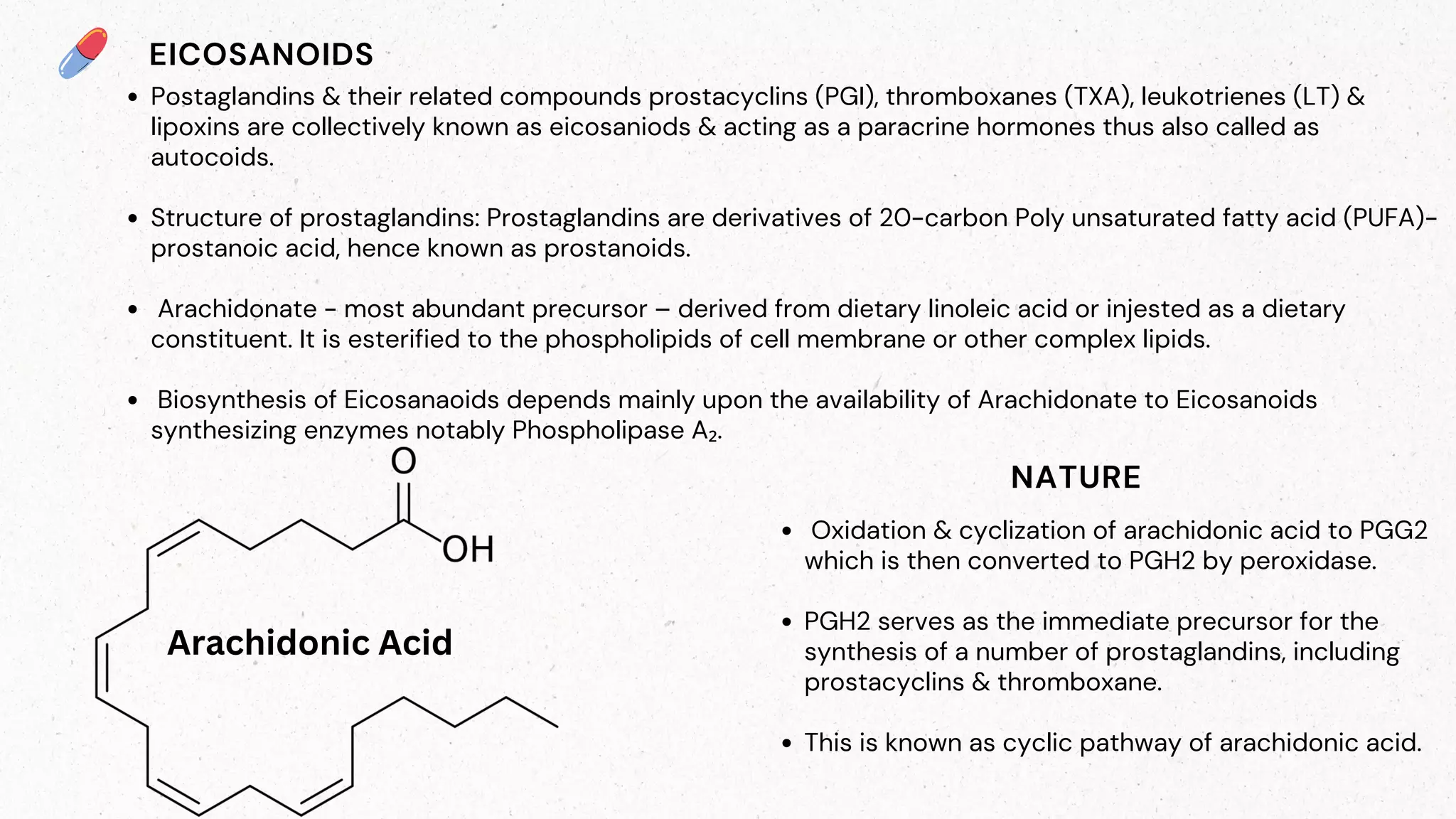 Chemistry of prostaglandins, leukotrienes and thromboxanes | PDF