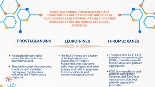 Chemistry of prostaglandins, leukotrienes and thromboxanes | PDF