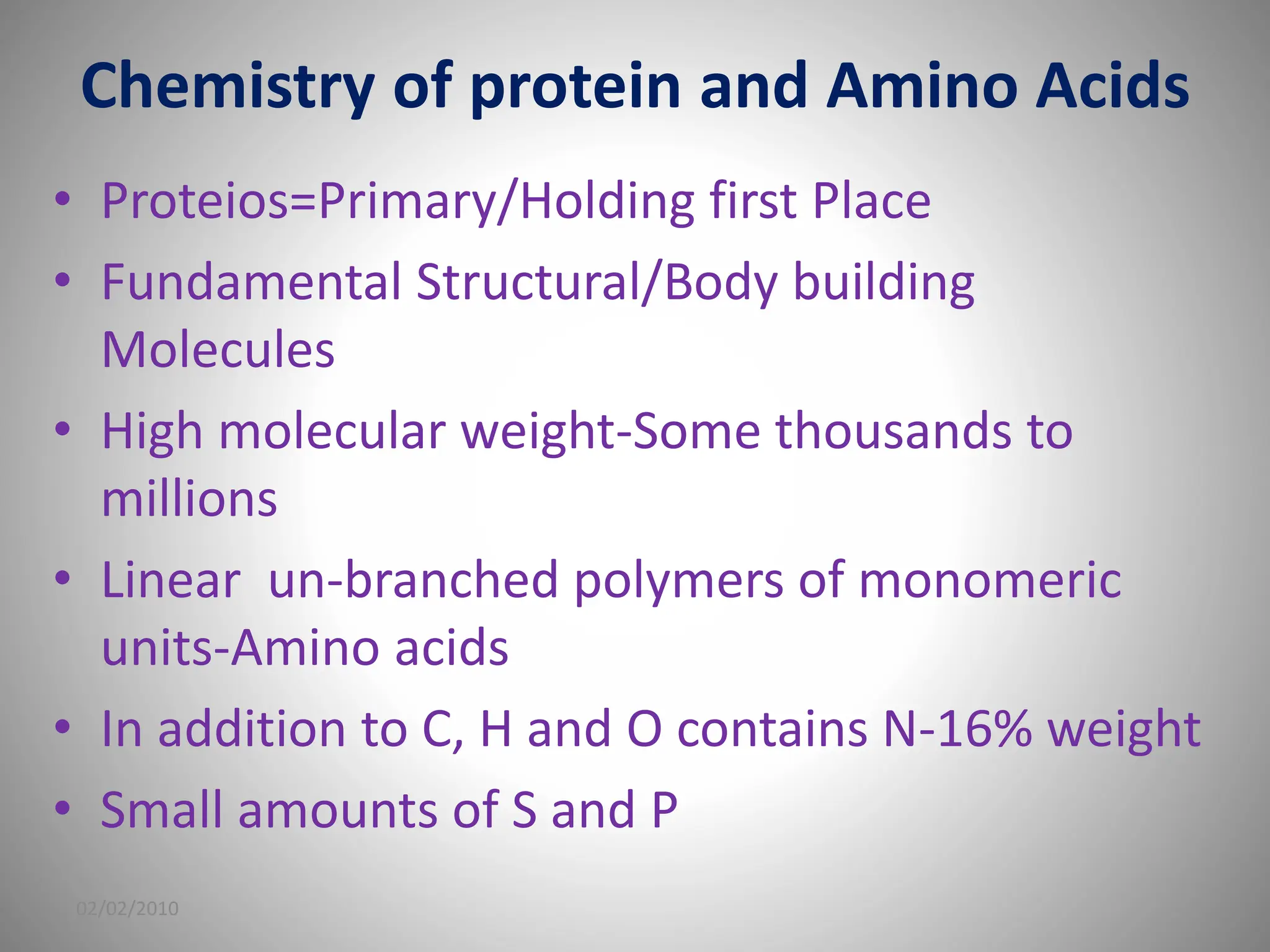 Chemistry of protein and Amino Acids.pptx | Chemistry | Science